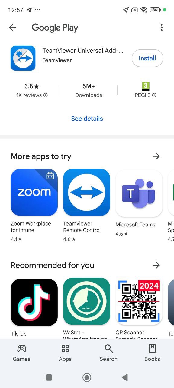 Instalação remota com QuickSupport (Android) – Socorro