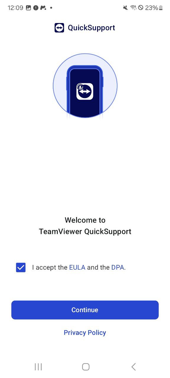 Instalação remota com QuickSupport (Android) – Socorro